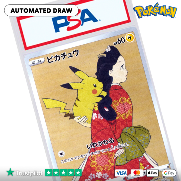 Pokémon PSA 10 PIKACHU Japanese Stamp (AUTO DRAW) - WinWink